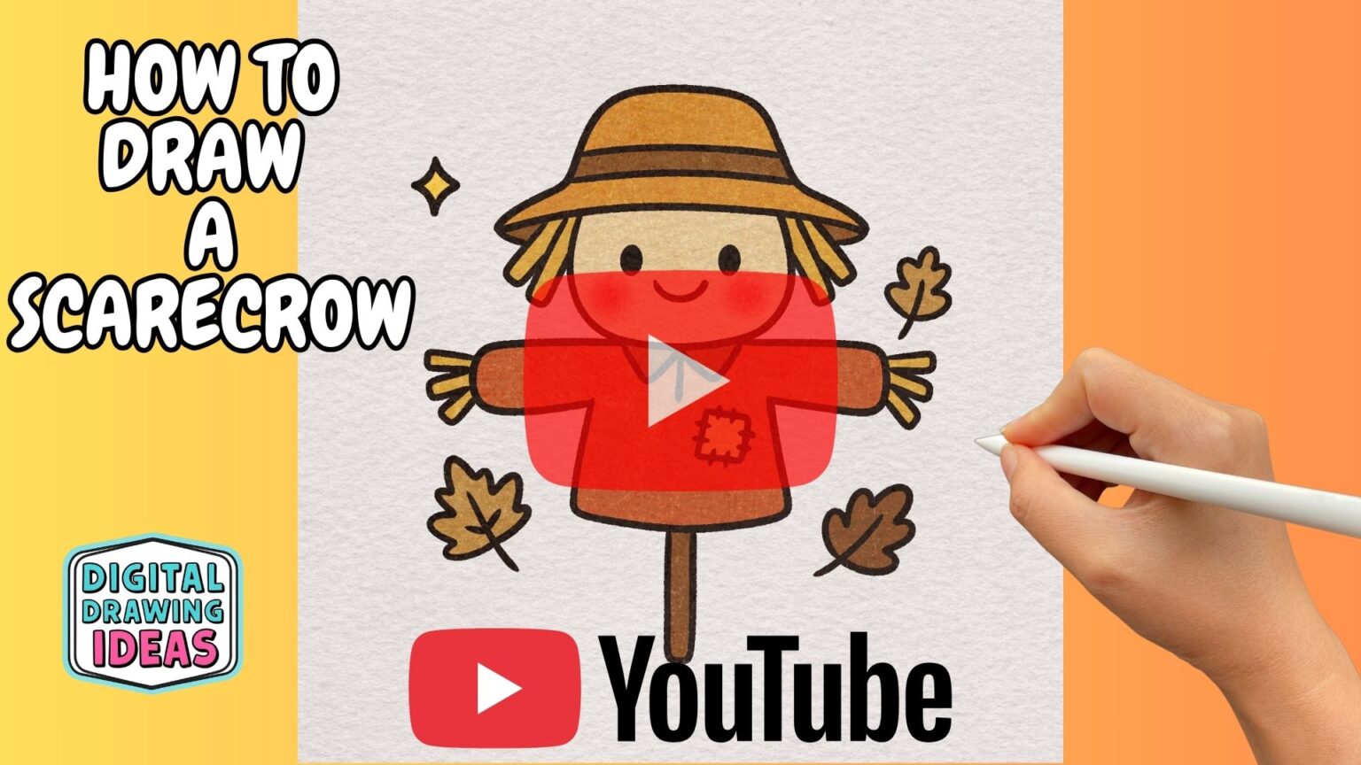 How to Draw a Scarecrow - Digital Drawing Ideas