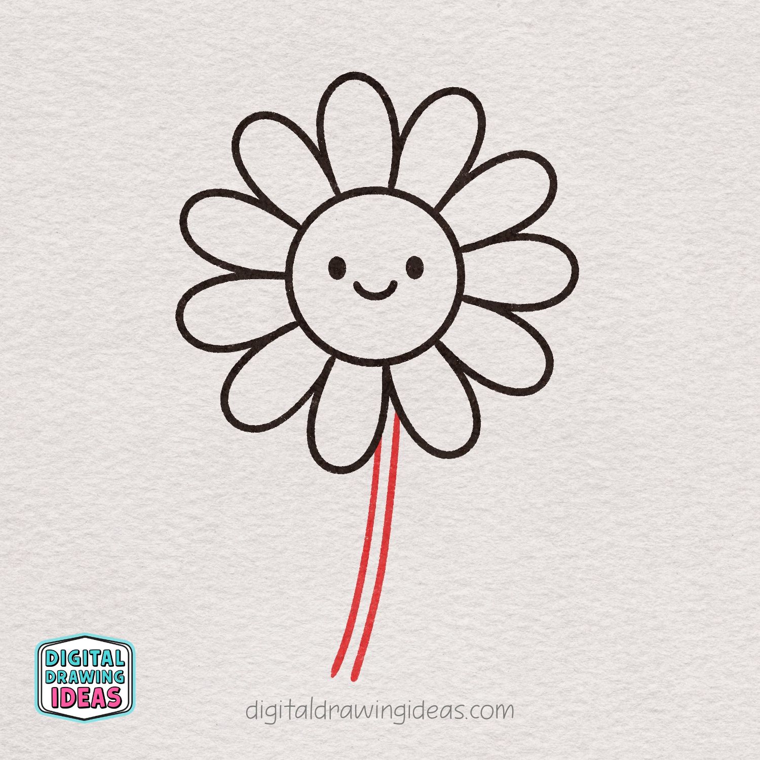 How to Draw a Daisy Flower - Digital Drawing Ideas