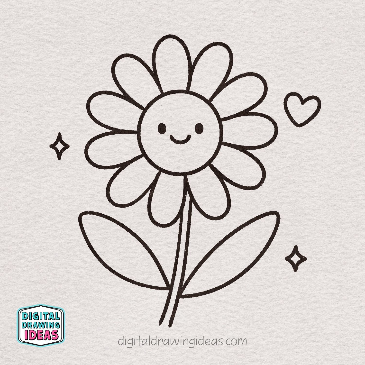 How to Draw a Daisy Flower - Digital Drawing Ideas