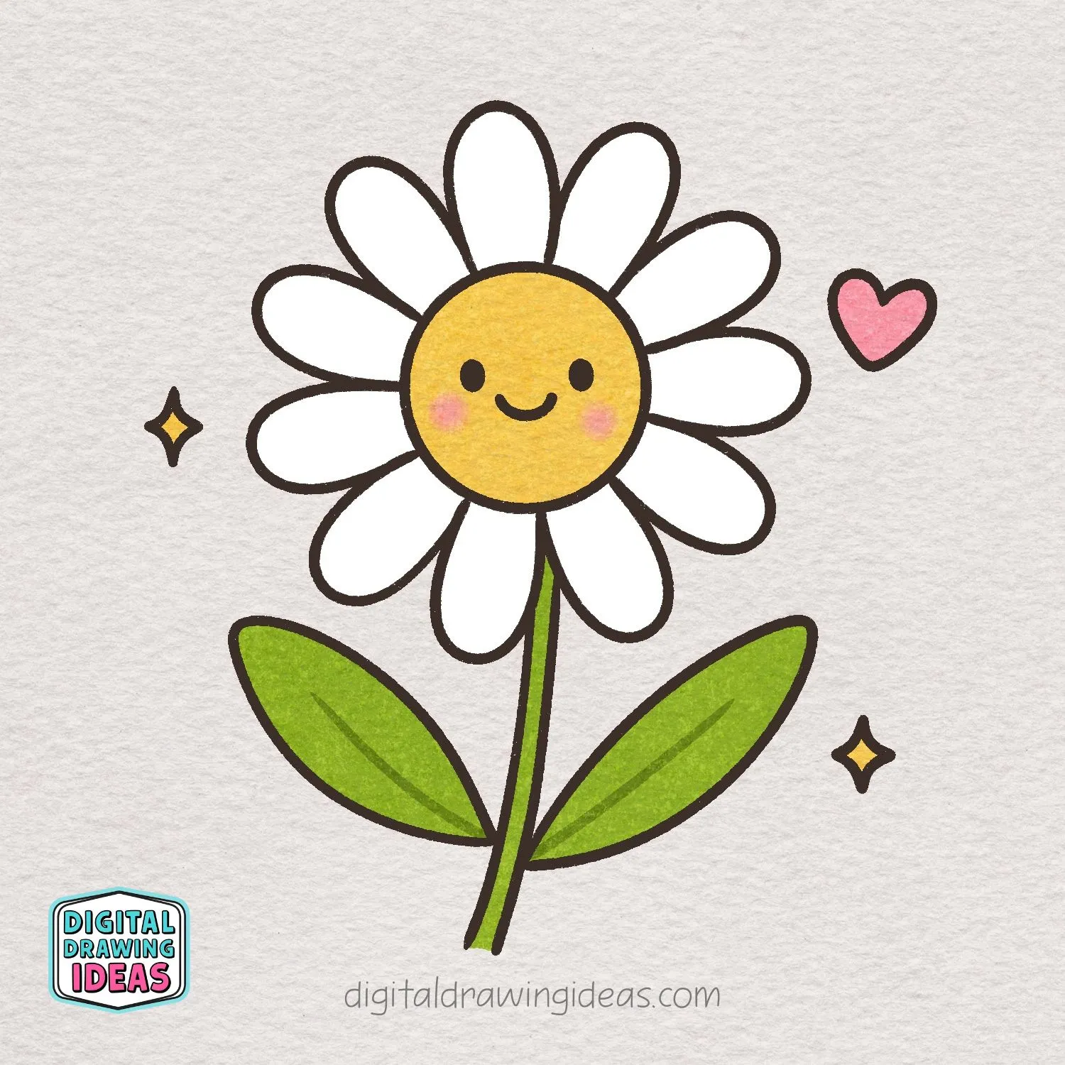 How to Draw a Daisy Flower - Digital Drawing Ideas