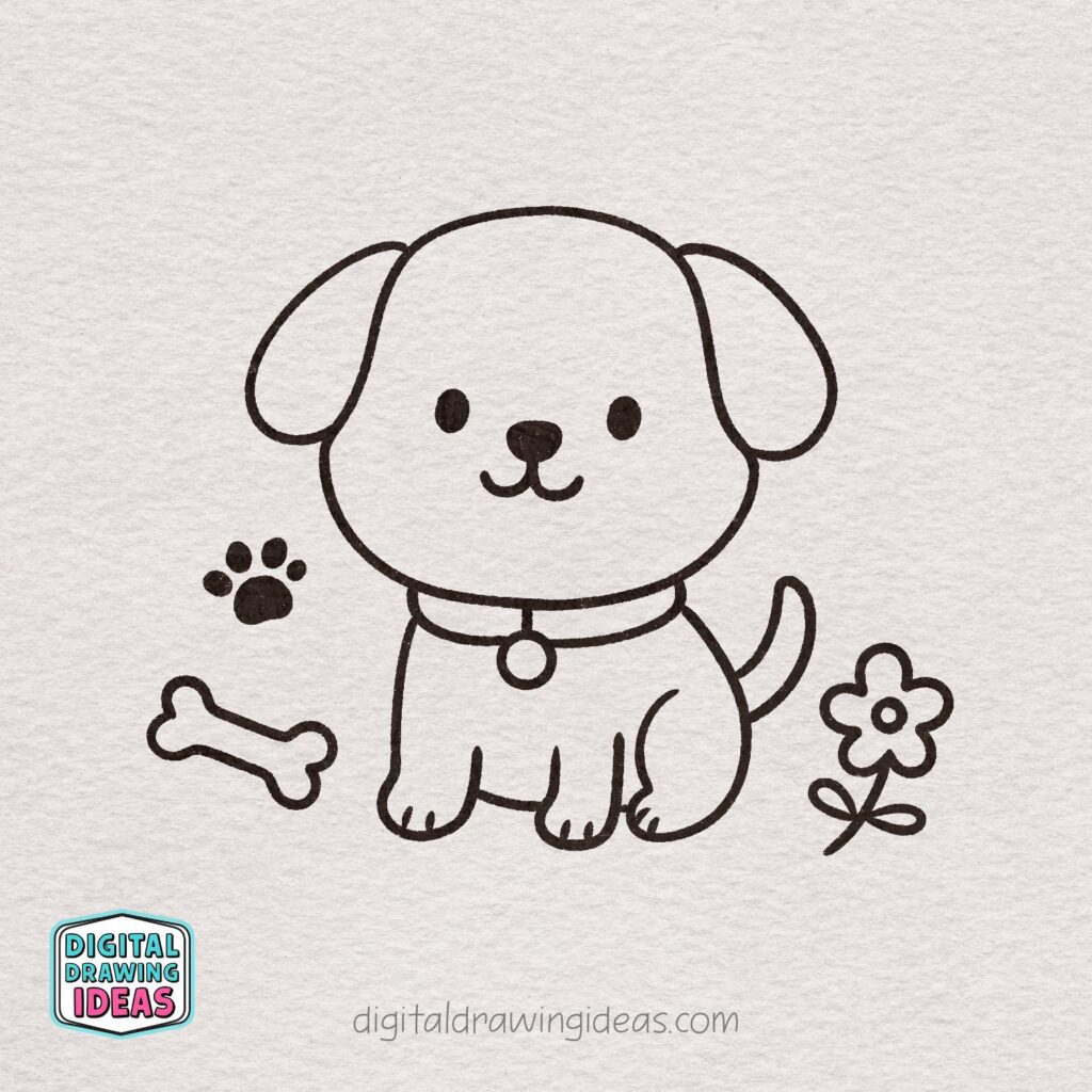 How to draw a dog - Digital Drawing Ideas