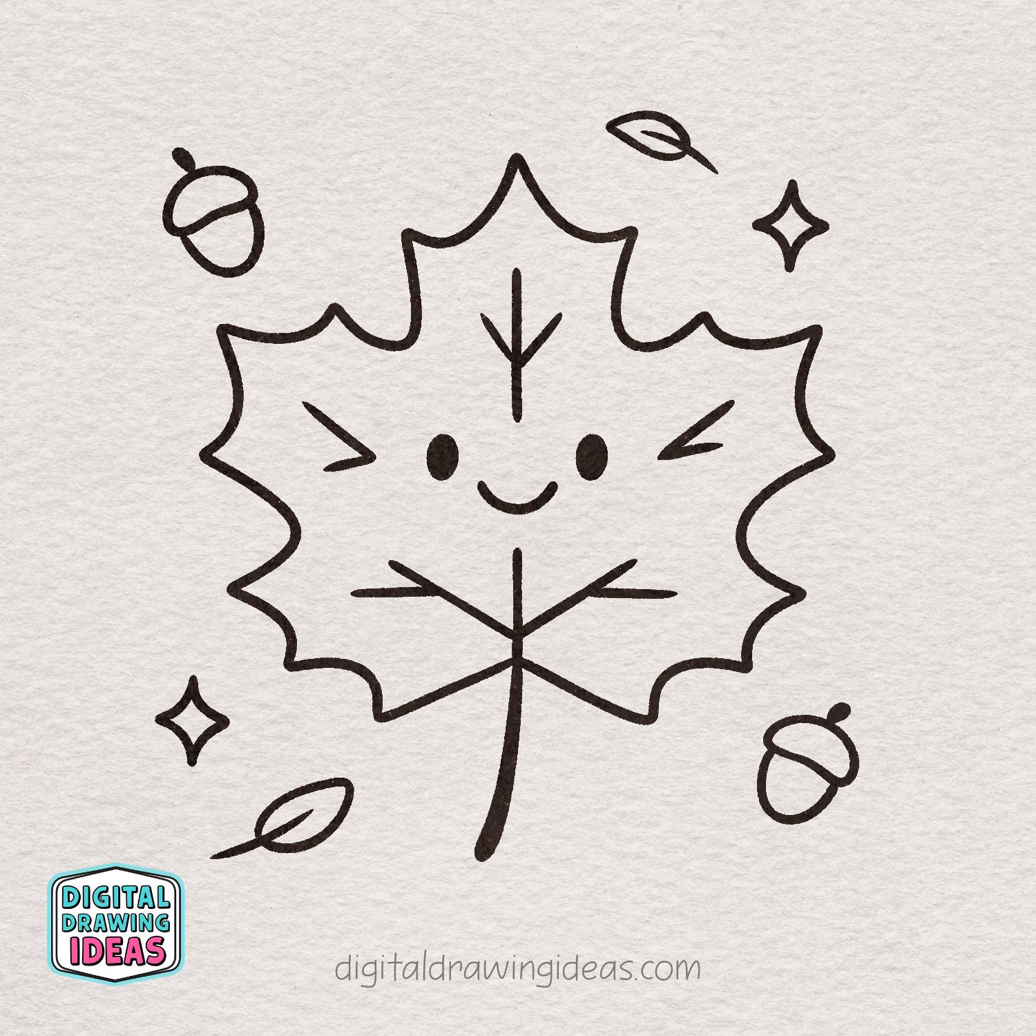 How to Draw a Fall Leaf - Digital Drawing Ideas