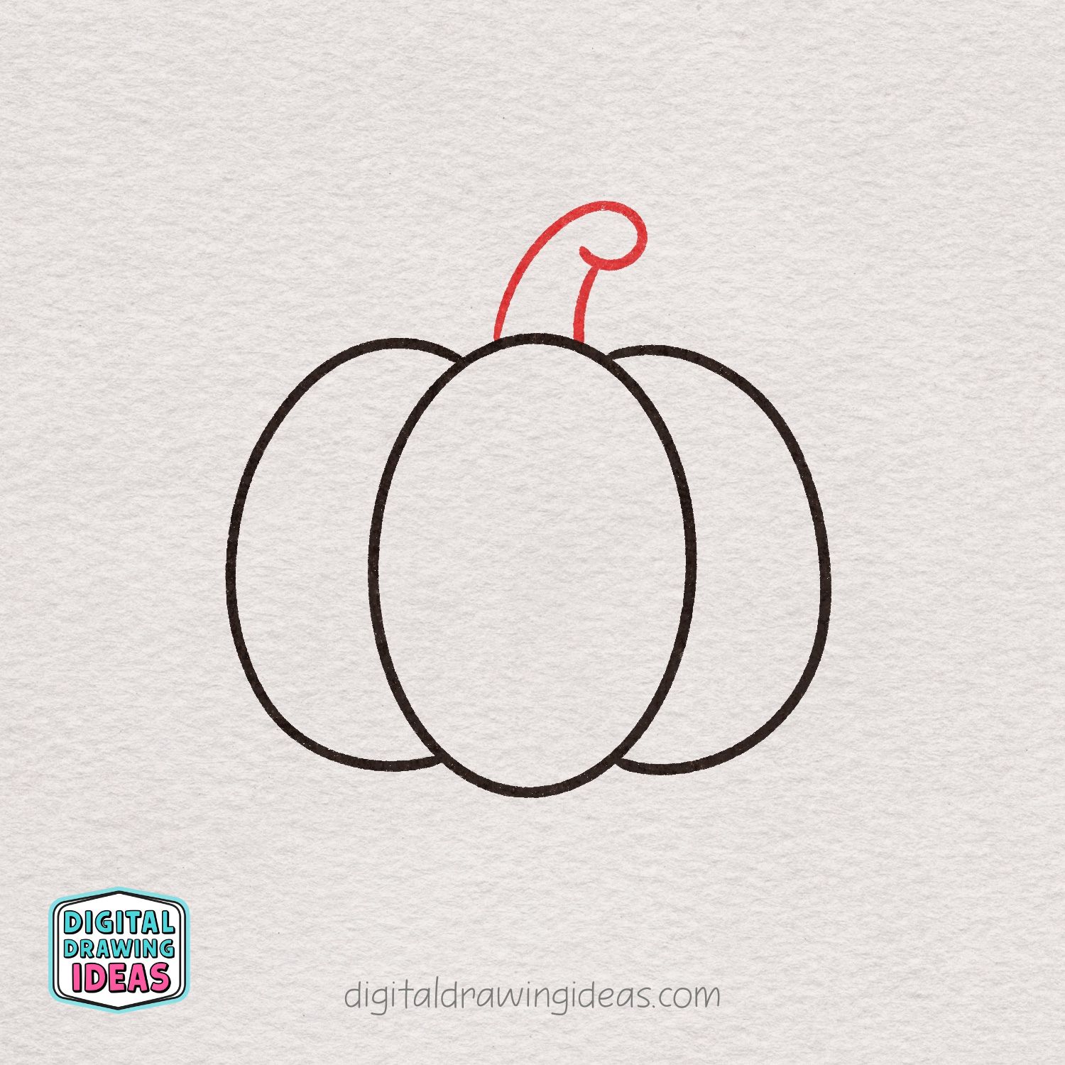 How to Draw a pumpkin - Digital Drawing Ideas