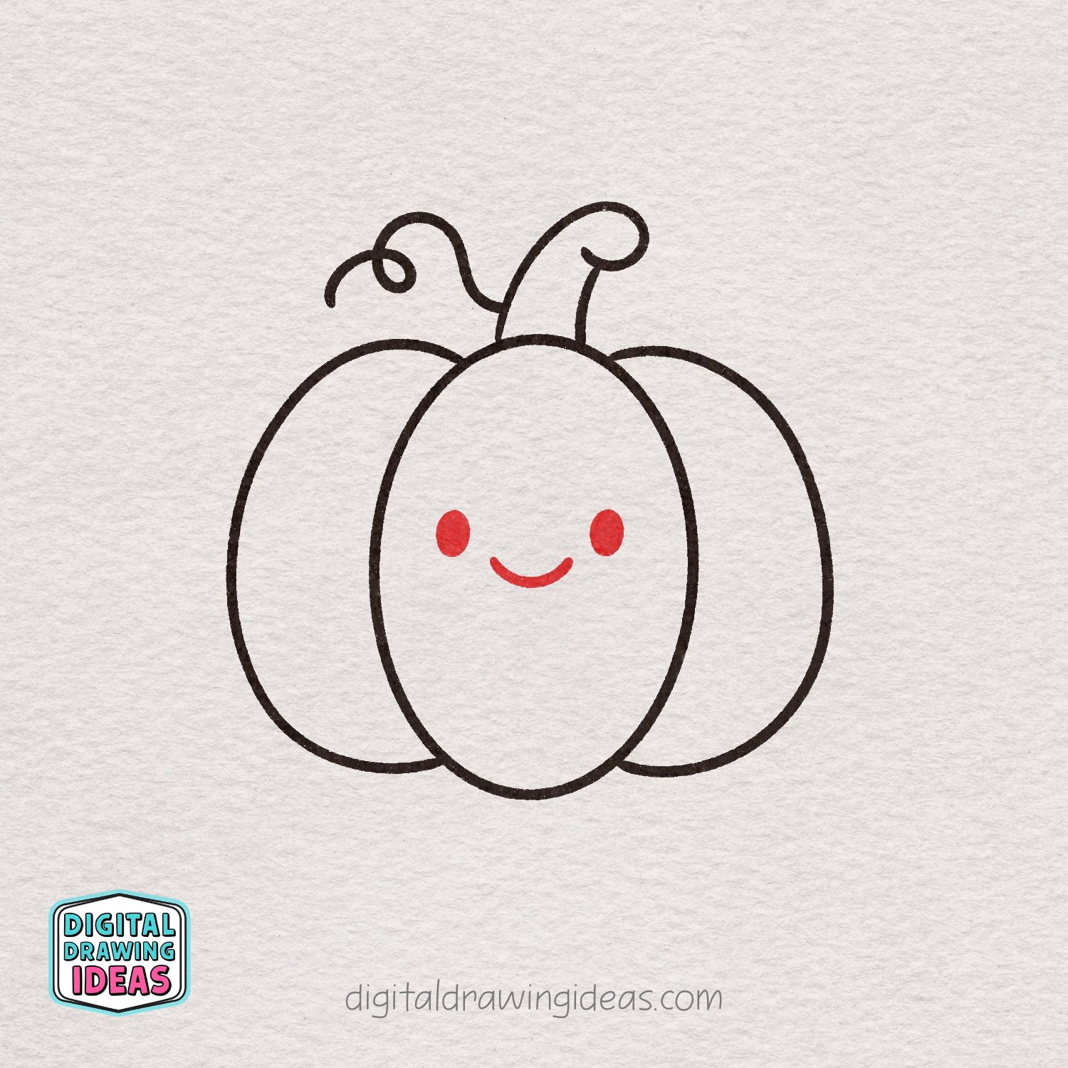 How to Draw a pumpkin - Digital Drawing Ideas