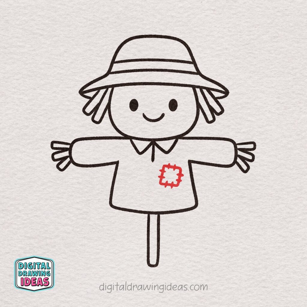 How to Draw a Scarecrow - Digital Drawing Ideas