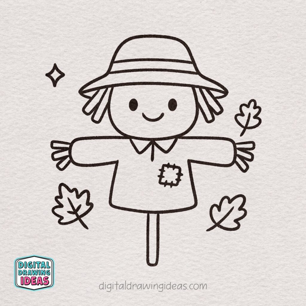 How to Draw a Scarecrow - Digital Drawing Ideas