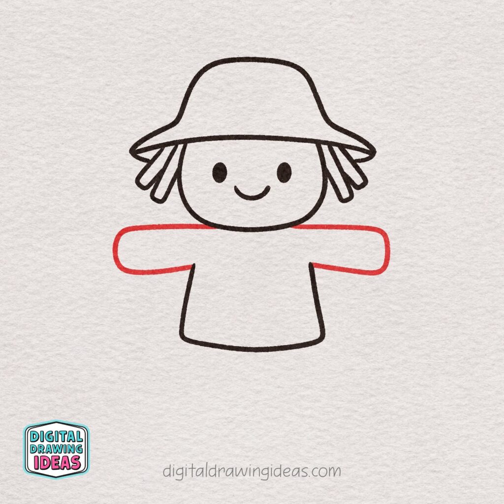 How to Draw a Scarecrow - Digital Drawing Ideas