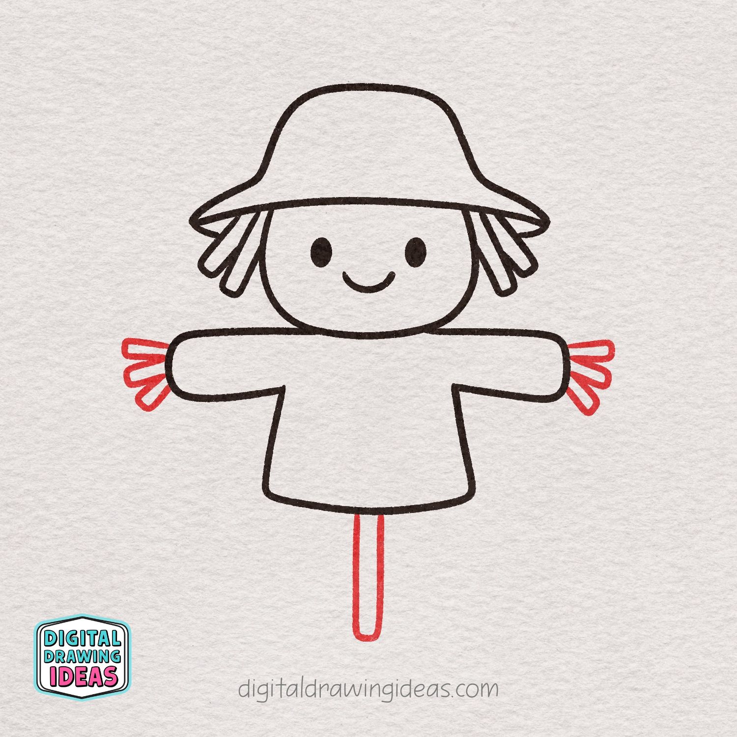 How to Draw a Scarecrow - Digital Drawing Ideas