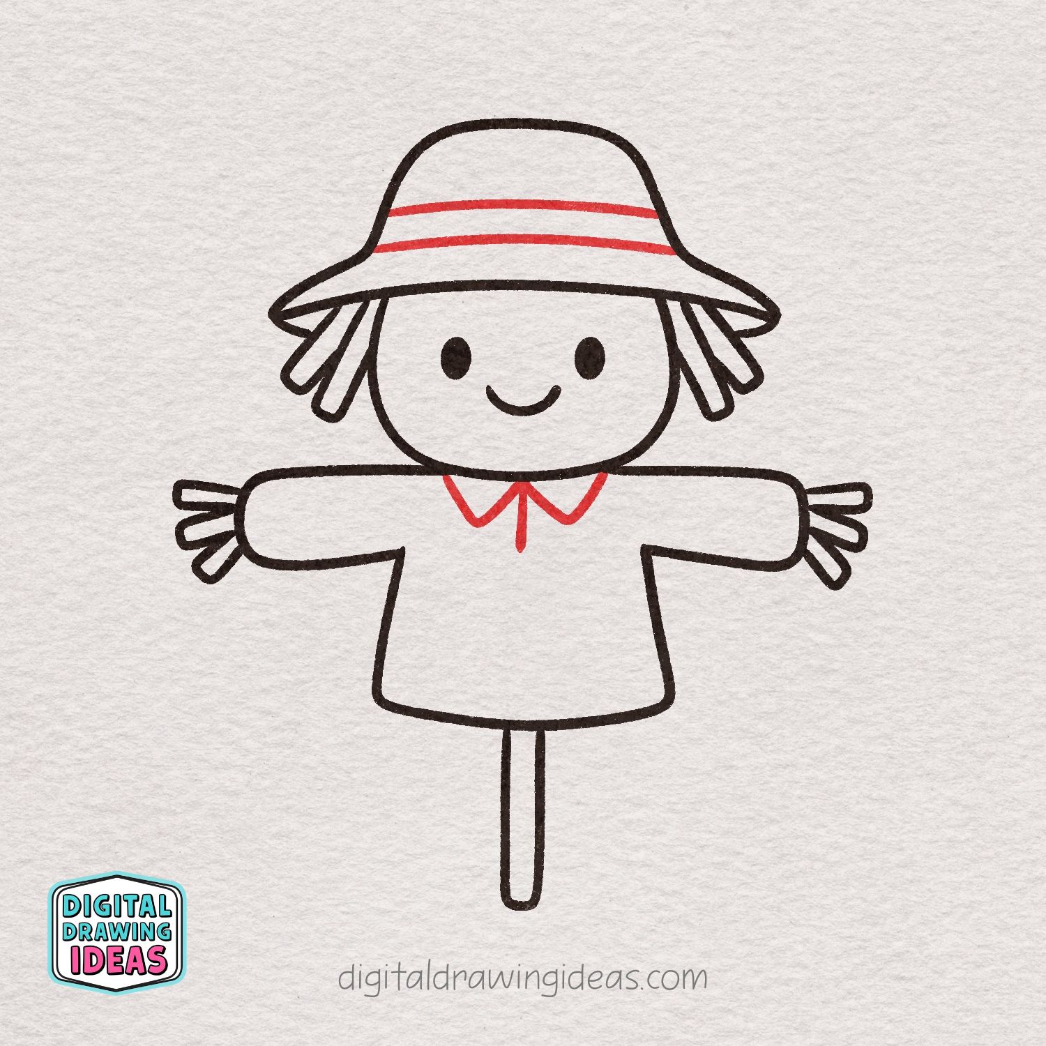 How to Draw a Scarecrow - Digital Drawing Ideas