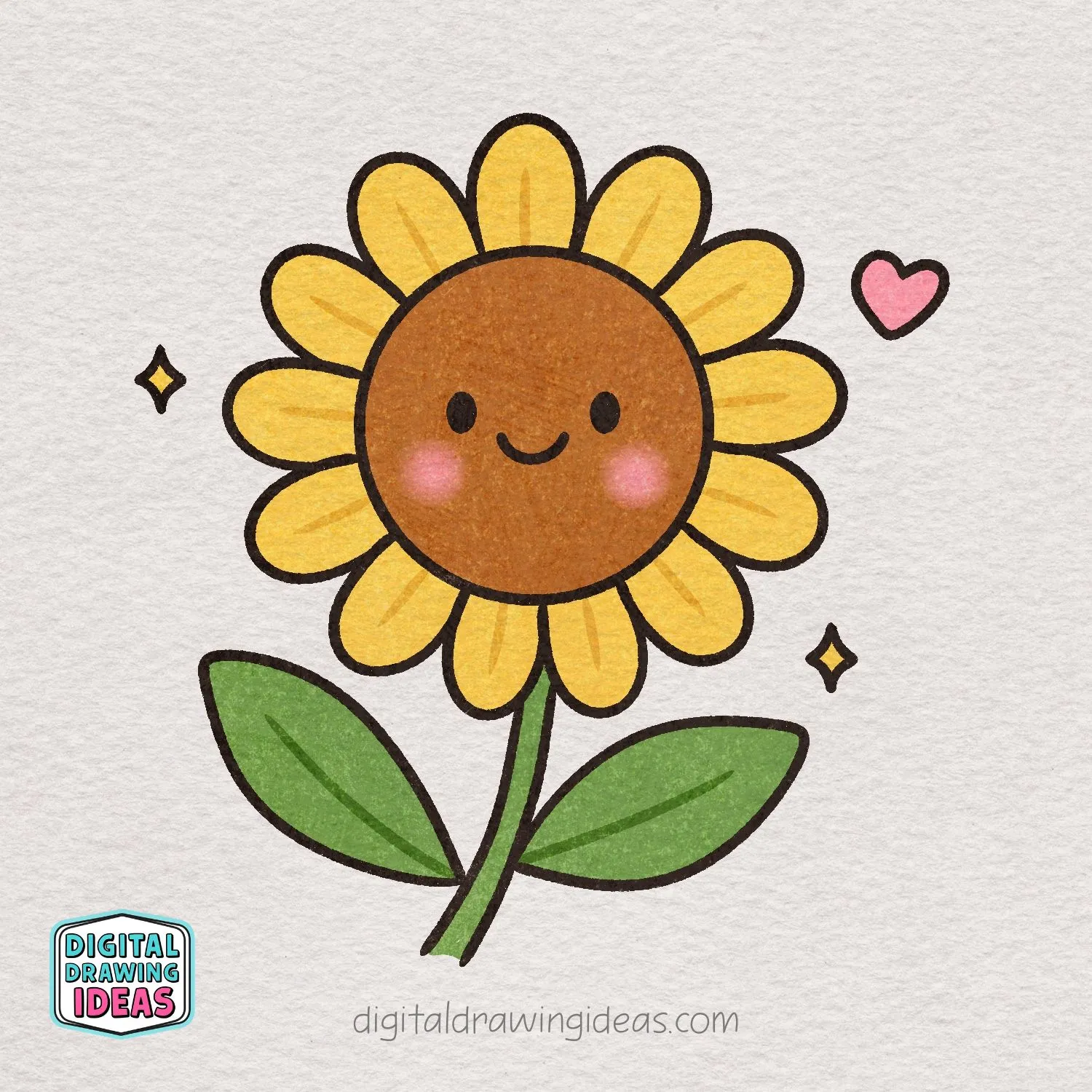 How to Draw a Sunflower - Digital Drawing Ideas