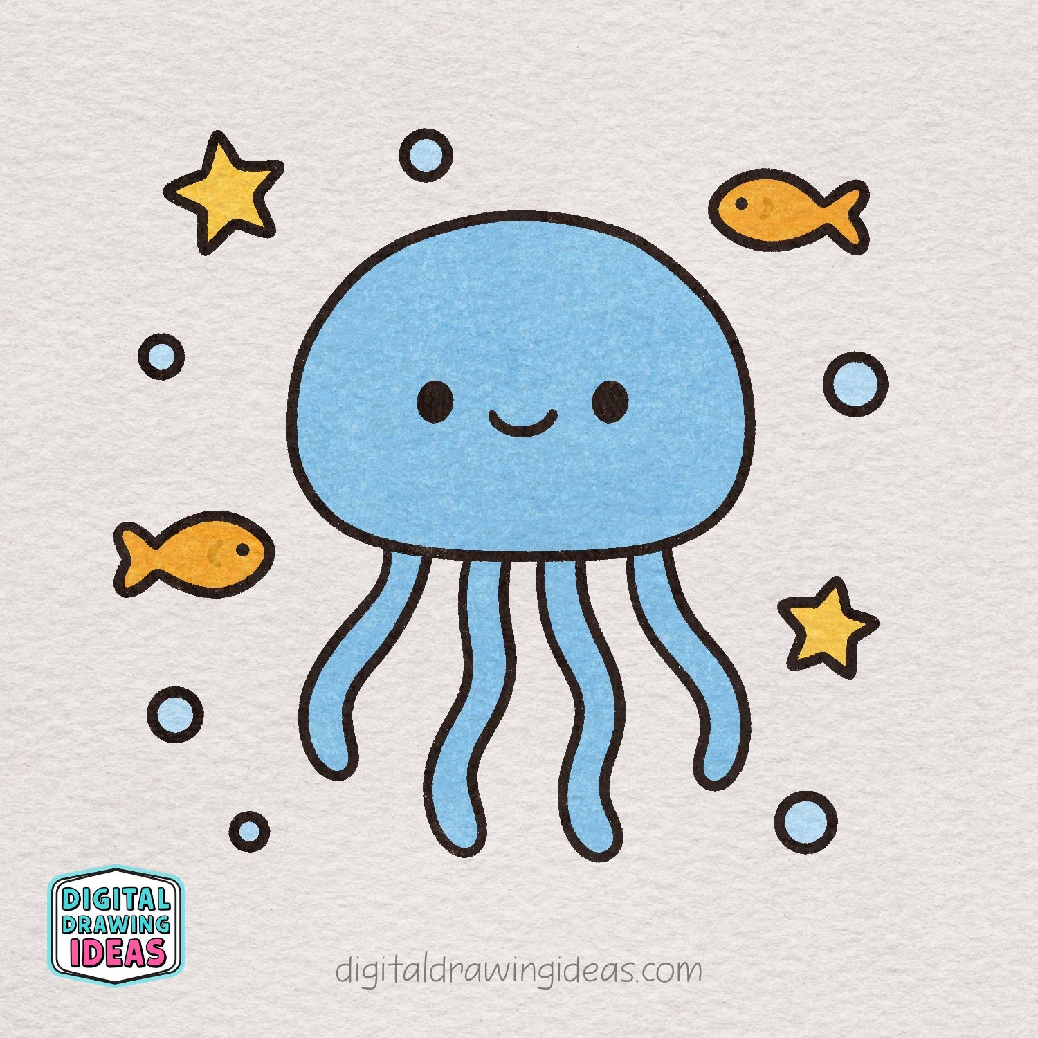 How to Draw a Jellyfish - Digital Drawing Ideas