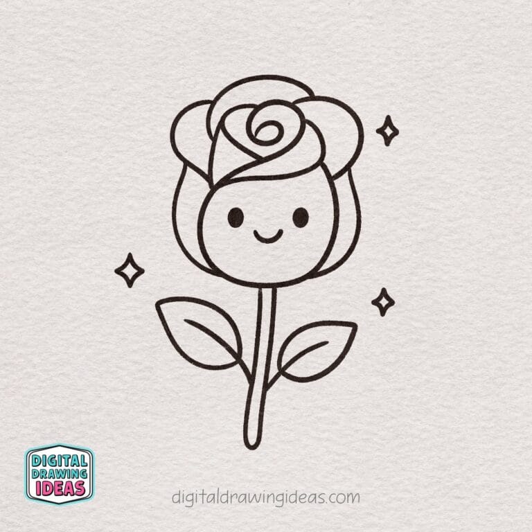 How to Draw a Rose - Digital Drawing Ideas