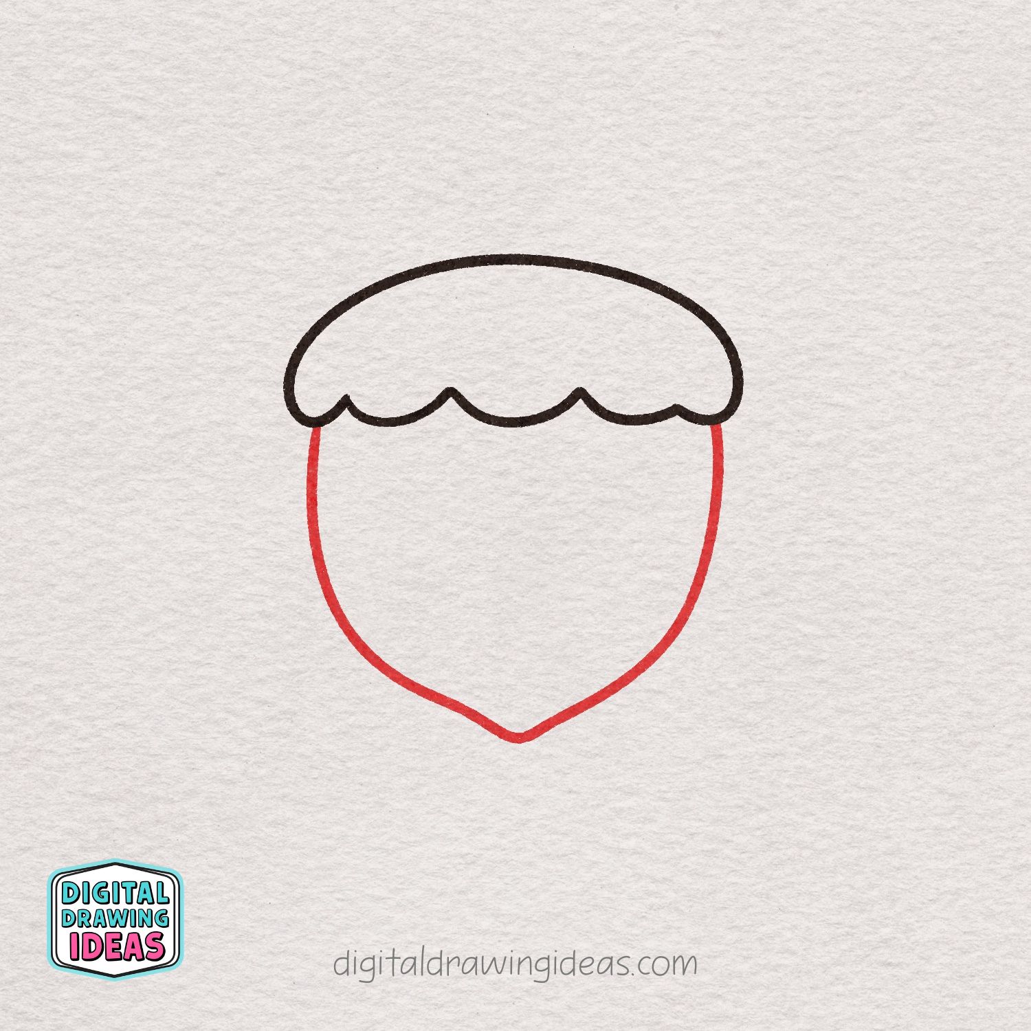 How to Draw an Acorn - Digital Drawing Ideas