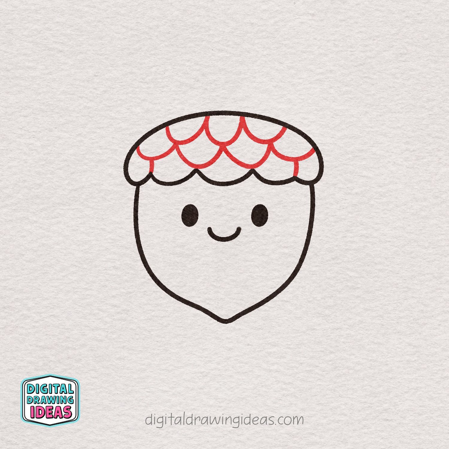 How to Draw an Acorn - Digital Drawing Ideas