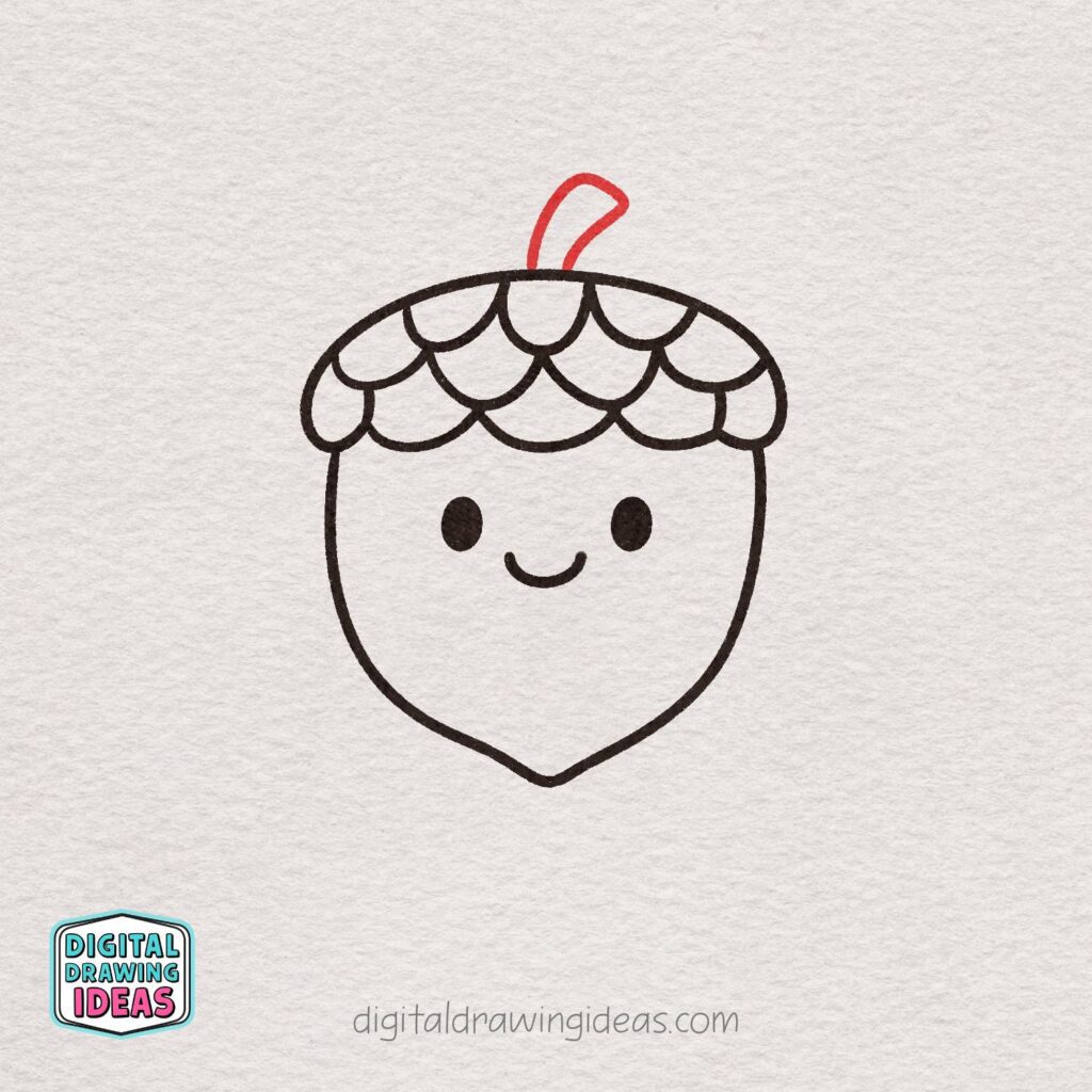 How to Draw an Acorn - Digital Drawing Ideas