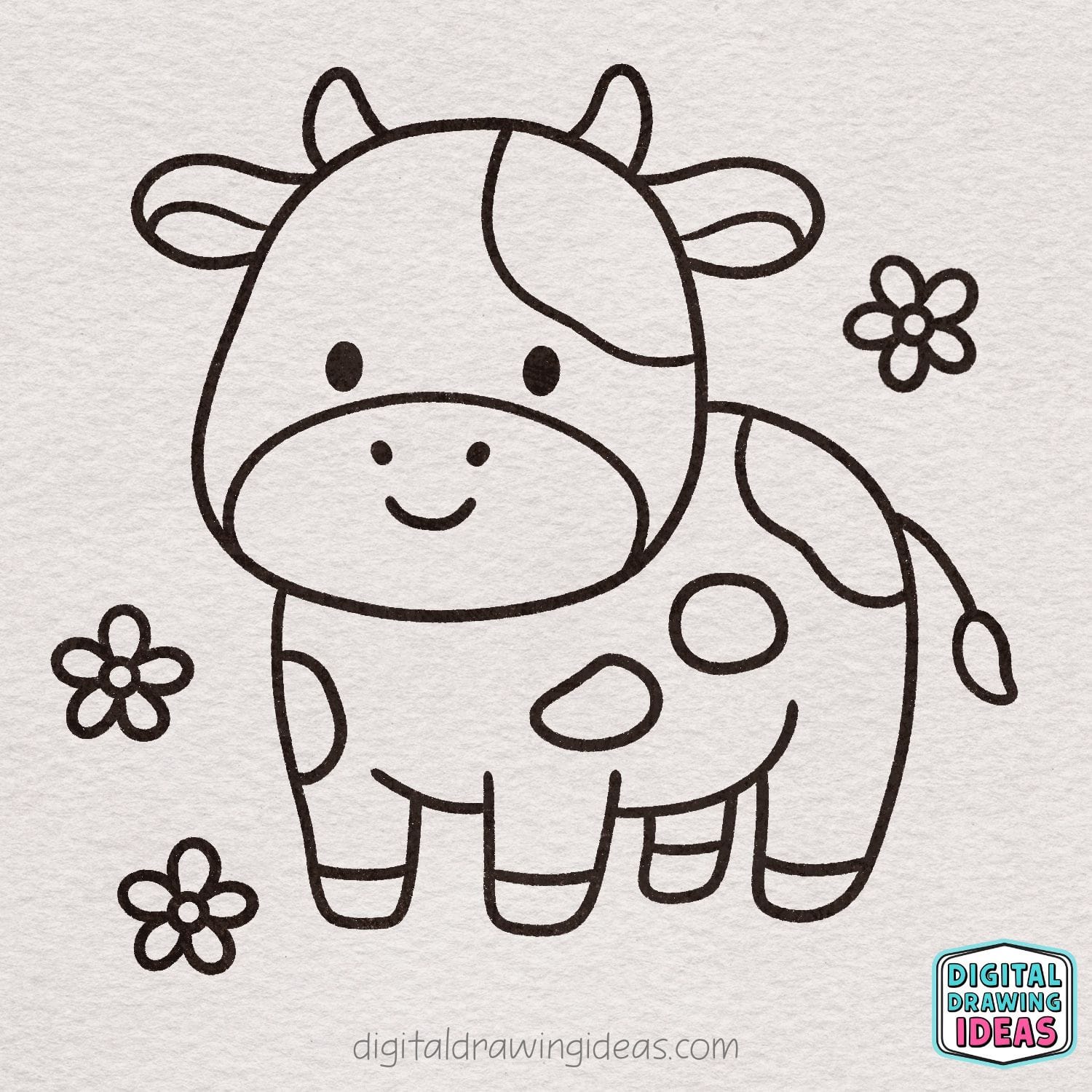 How to Draw a Cow - Digital Drawing Ideas