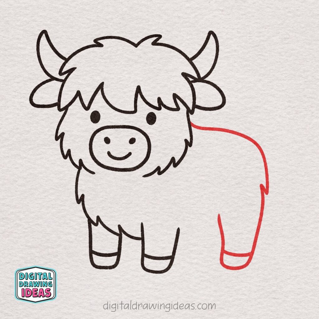 How to Draw a Highland Cow - Digital Drawing Ideas