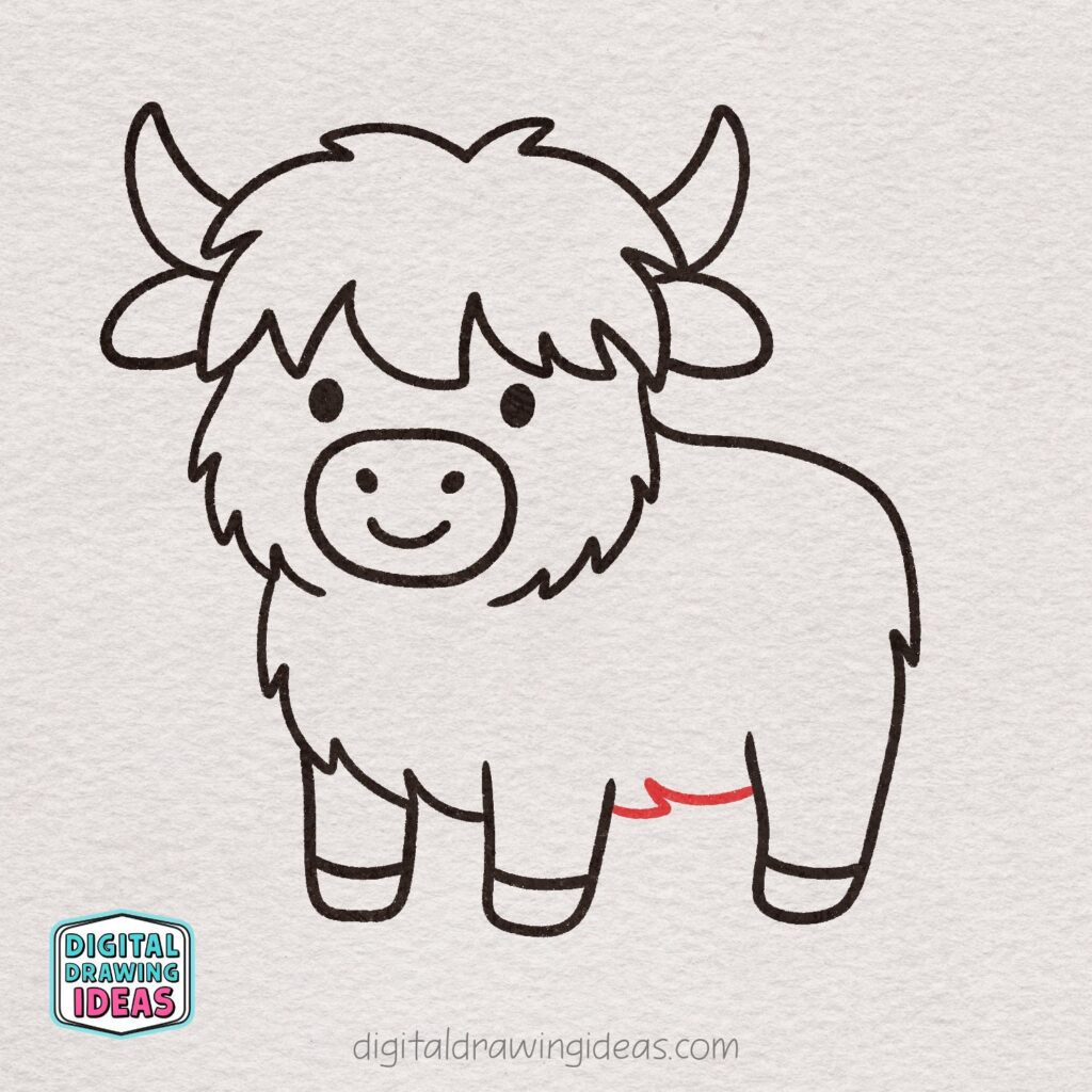 How to Draw a Highland Cow - Digital Drawing Ideas