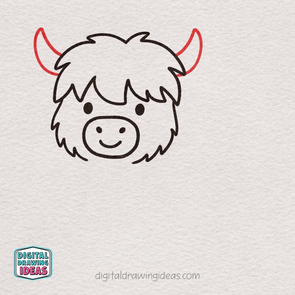 How to Draw a Highland Cow - Digital Drawing Ideas