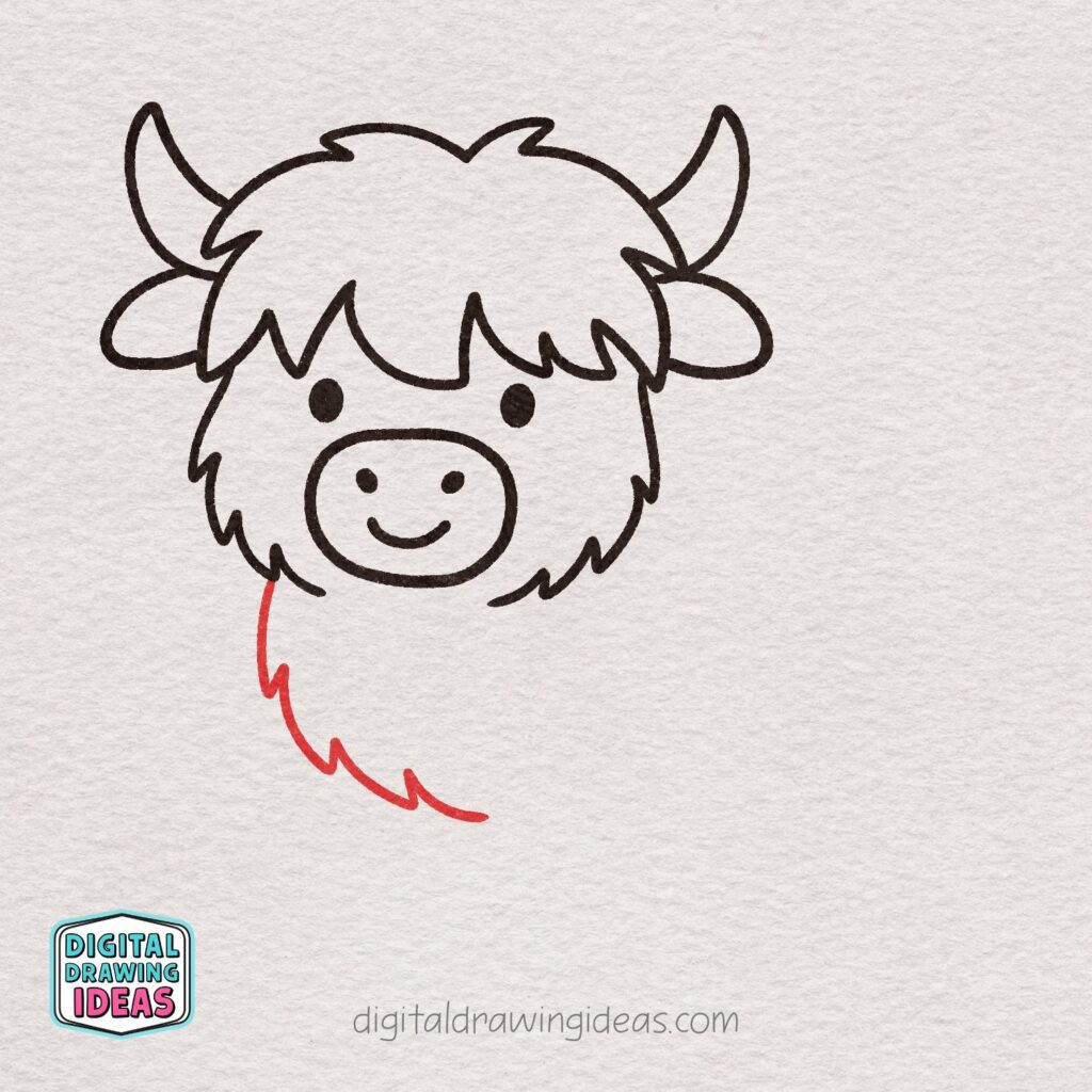 How to Draw a Highland Cow - Digital Drawing Ideas