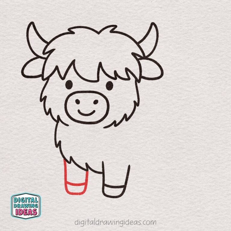 How to Draw a Highland Cow - Digital Drawing Ideas