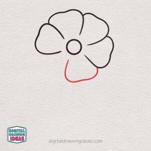 How to Draw a Poppy Flower - Digital Drawing Ideas