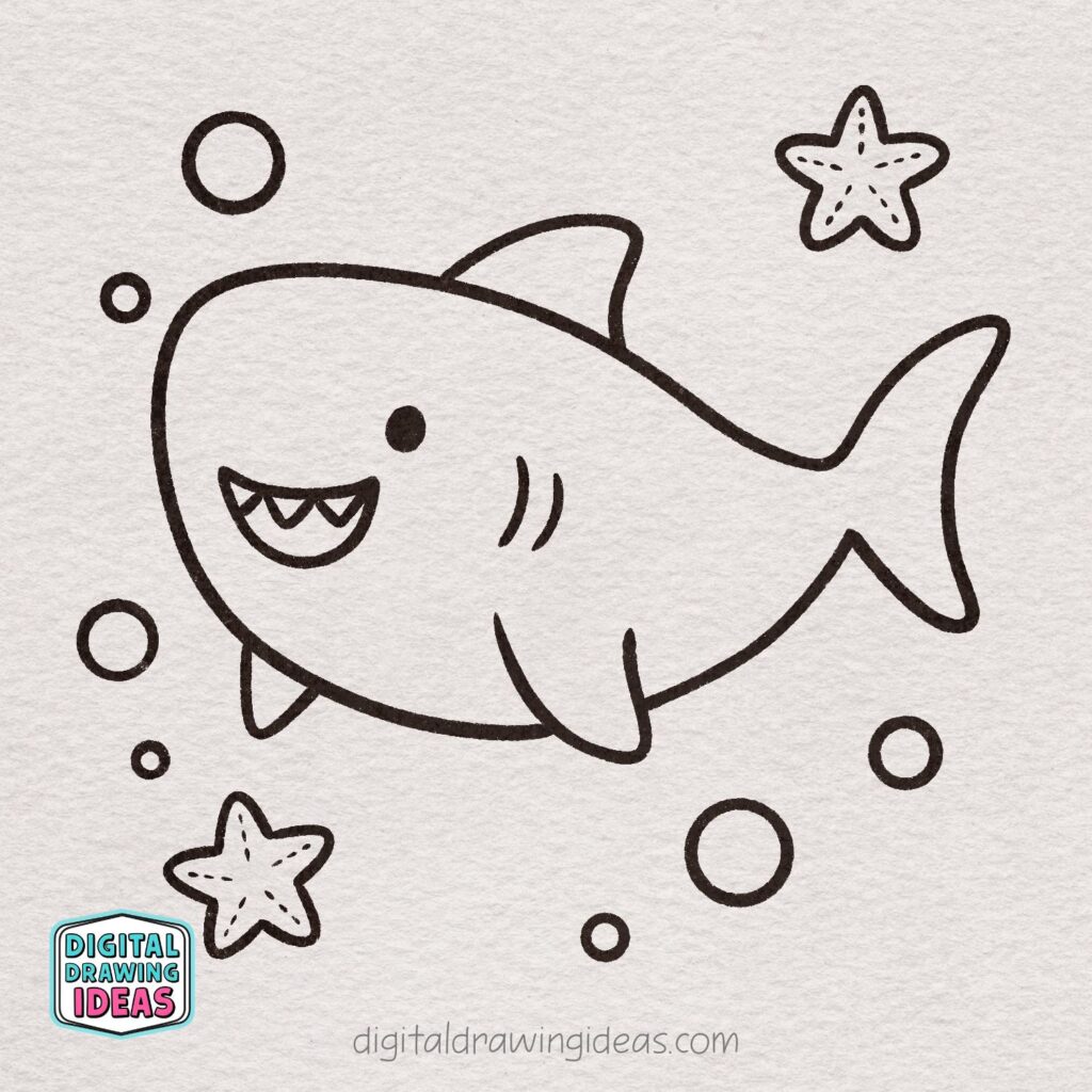 How to Draw a Shark - Digital Drawing Ideas