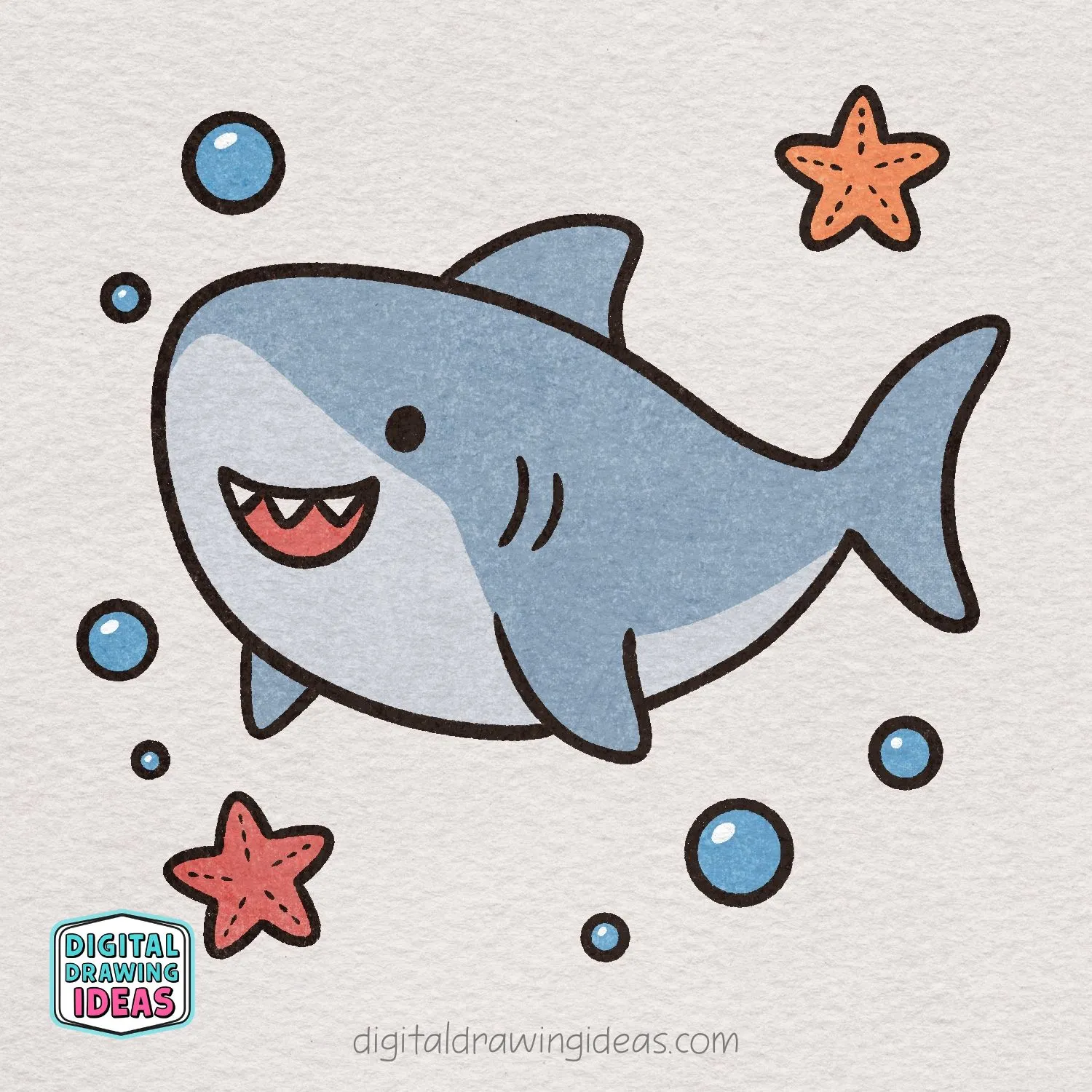 How to Draw a Shark - Digital Drawing Ideas