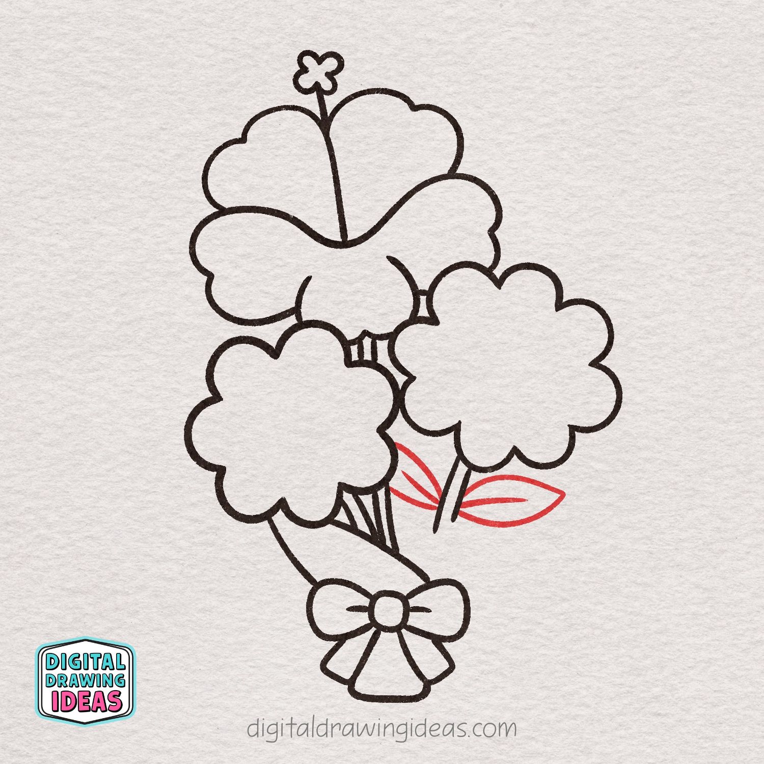 How to Draw a Flower Bouquet - Digital Drawing Ideas