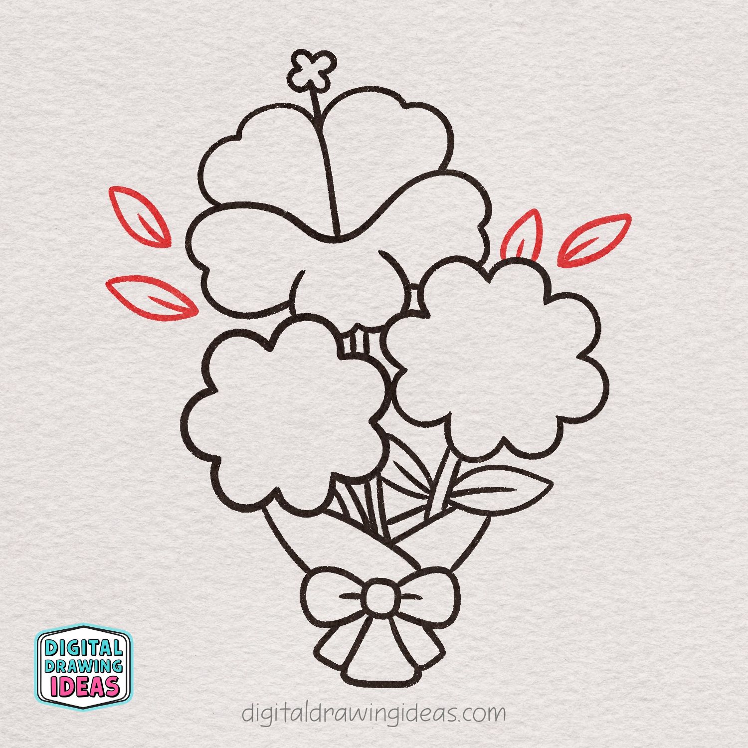 How to Draw a Flower Bouquet - Digital Drawing Ideas