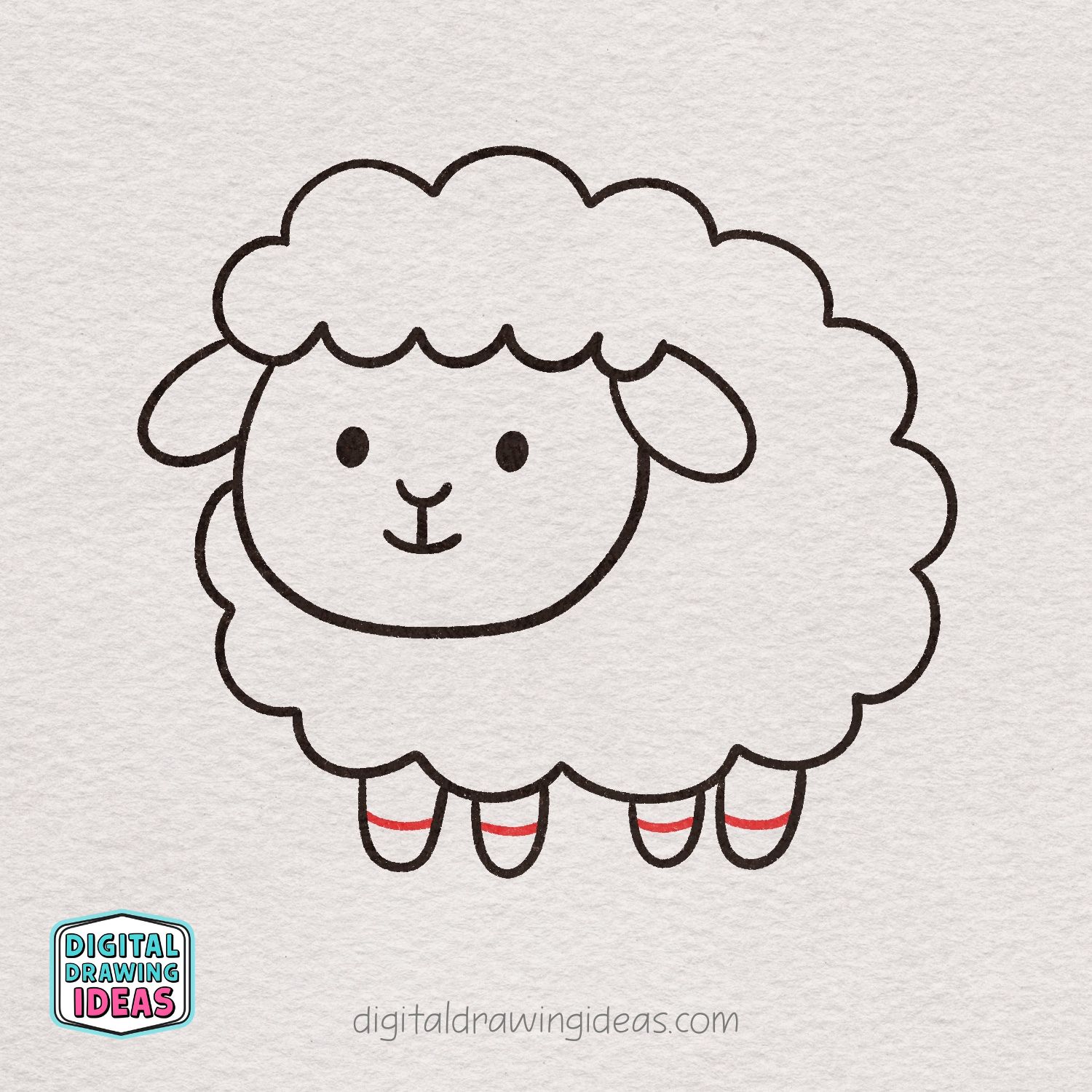 How to Draw a Sheep - Digital Drawing Ideas