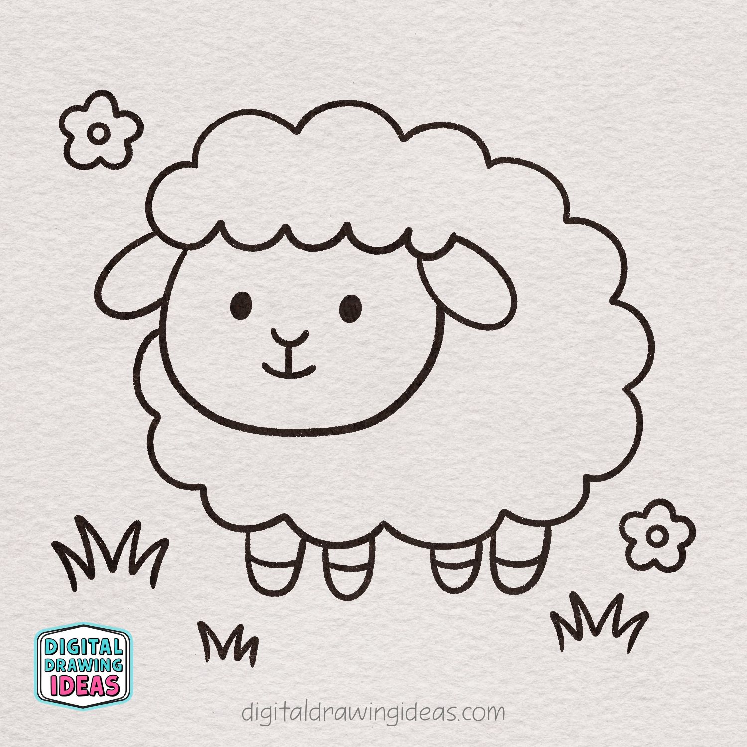 How to Draw a Sheep - Digital Drawing Ideas