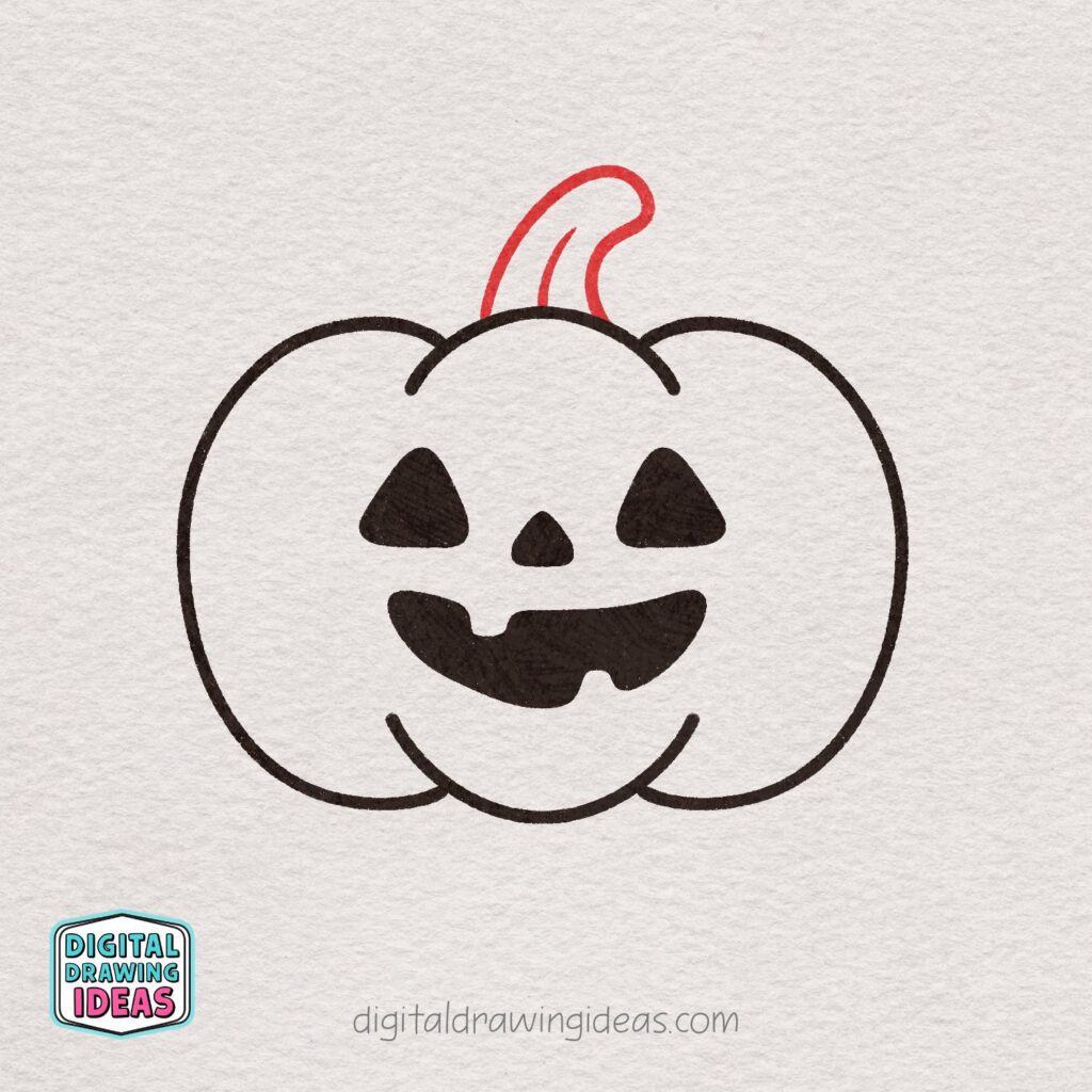 How to Draw a Halloween Pumpkin - Digital Drawing Ideas