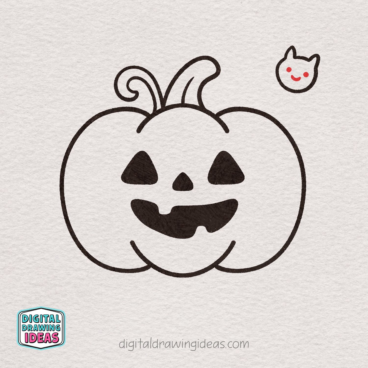 How to Draw a Halloween Pumpkin - Digital Drawing Ideas