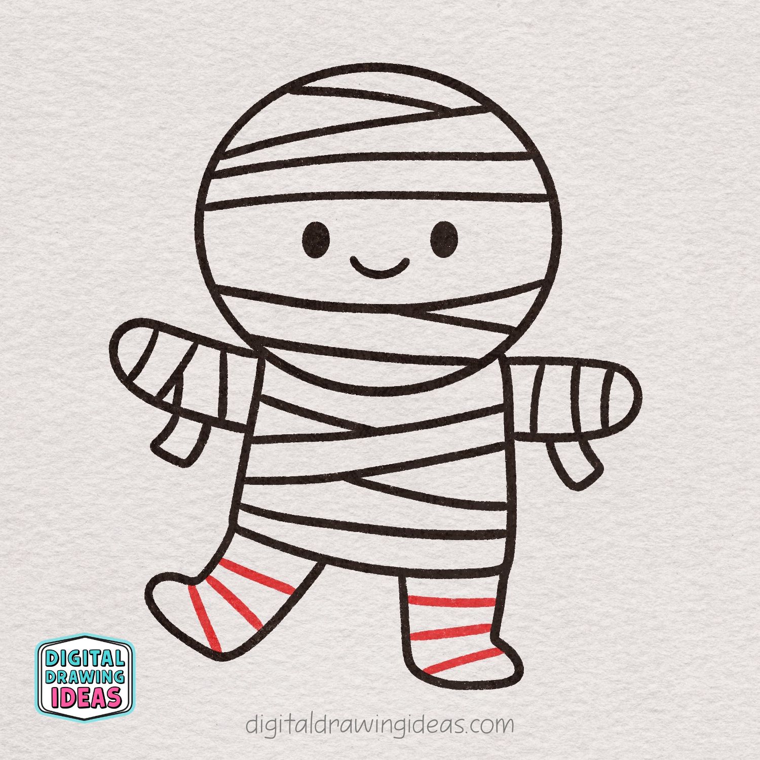 How to Draw a Mummy - Digital Drawing Ideas