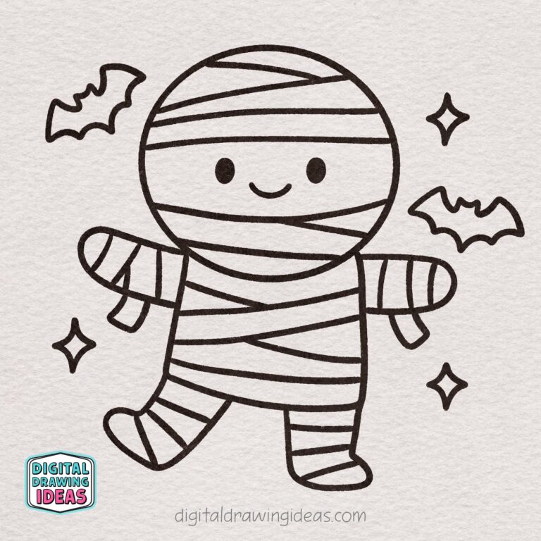 How to Draw a Mummy - Digital Drawing Ideas