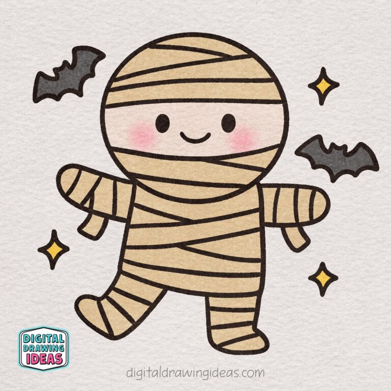 How to Draw a Mummy - Digital Drawing Ideas