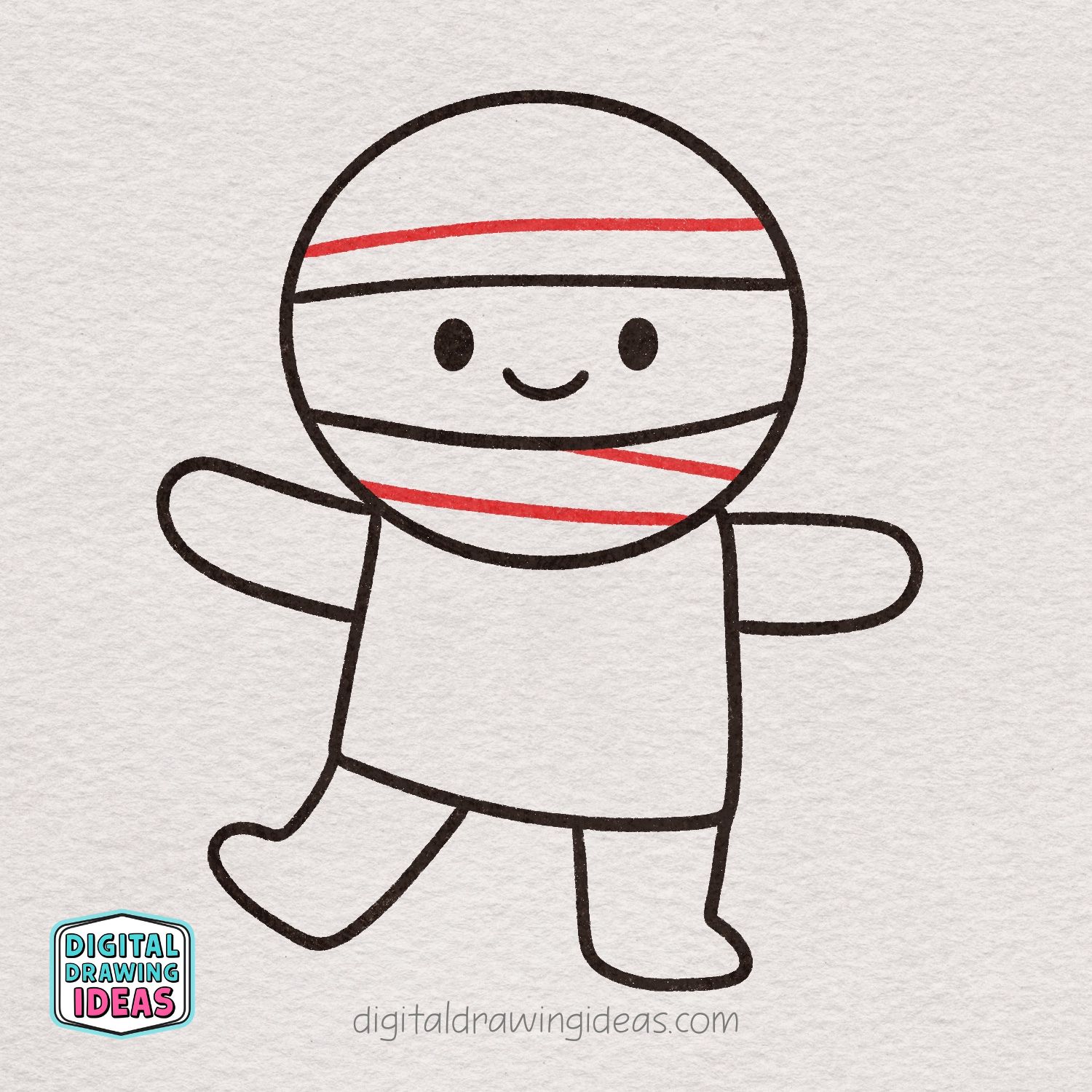 How to Draw a Mummy - Digital Drawing Ideas