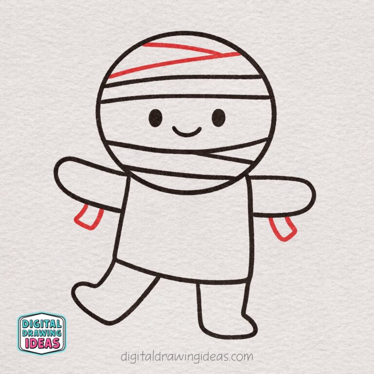 How to Draw a Mummy - Digital Drawing Ideas