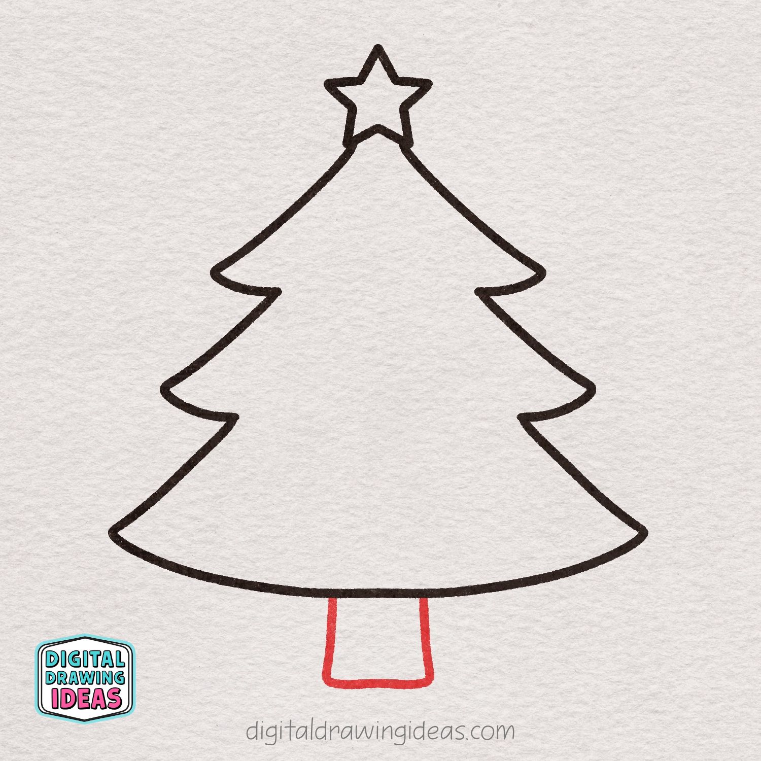 How to Draw a Christmas Tree - Digital Drawing Ideas