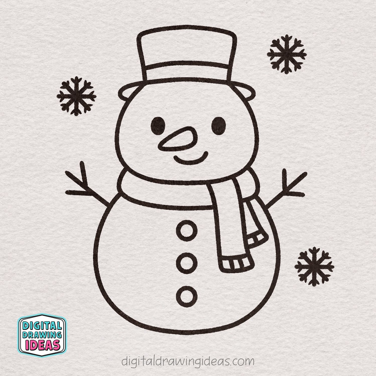 How to Draw a Snowman - Digital Drawing Ideas