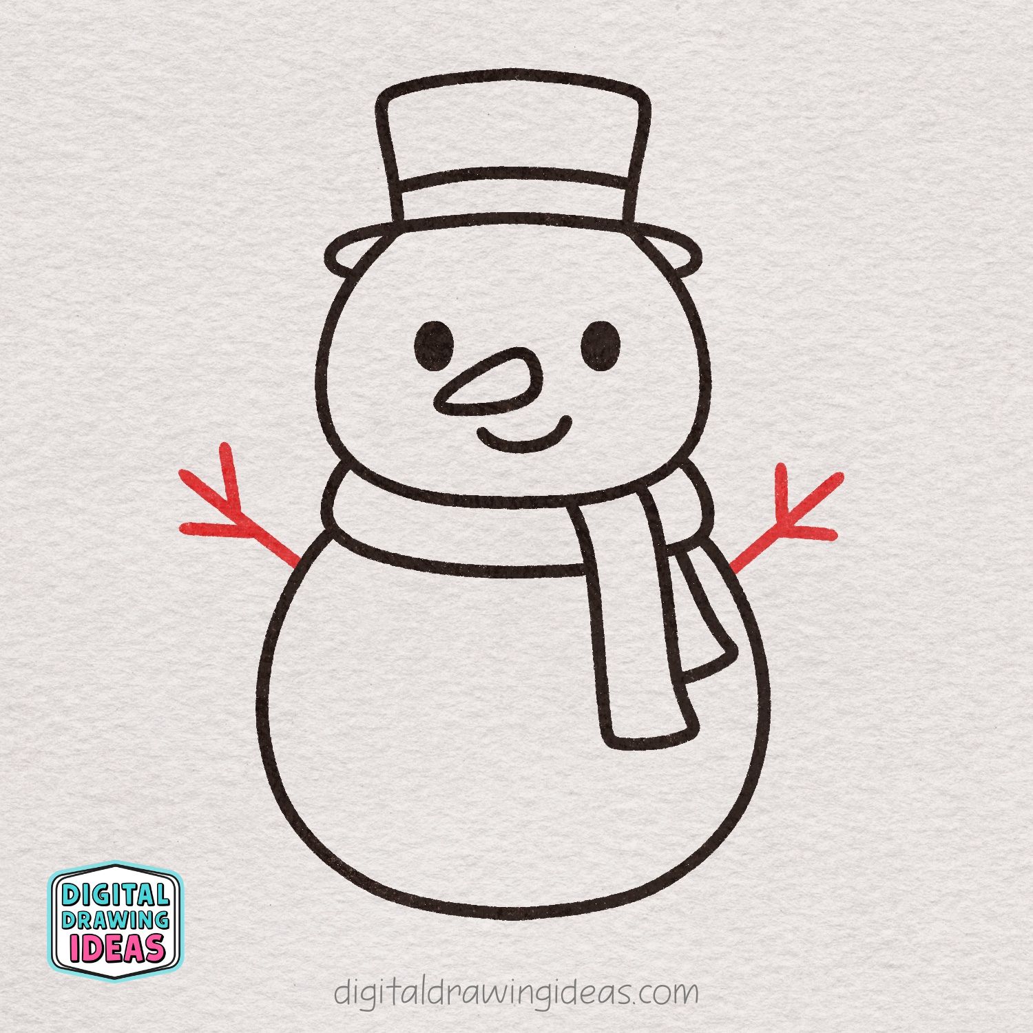 How to Draw a Snowman - Digital Drawing Ideas