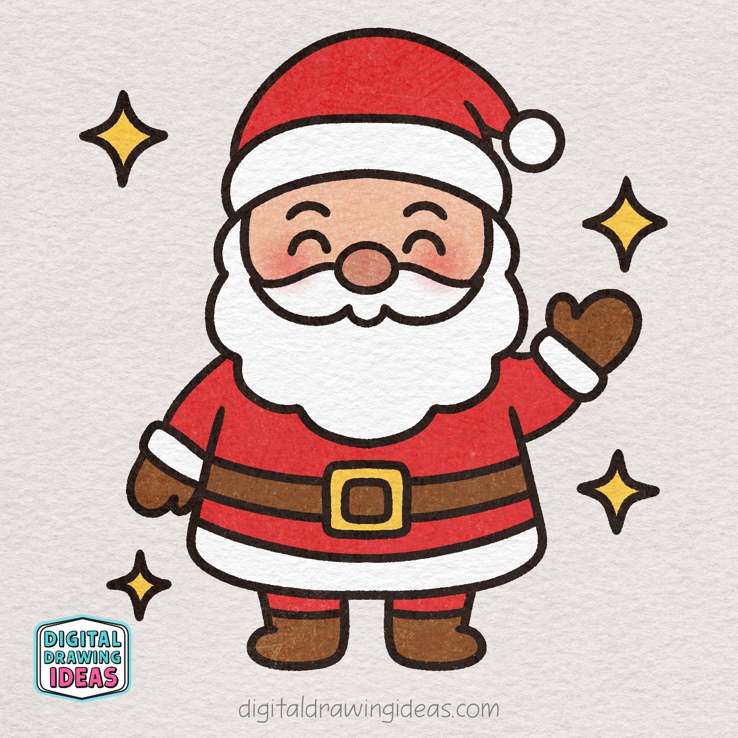 How to Draw Santa Claus - Digital Drawing Ideas