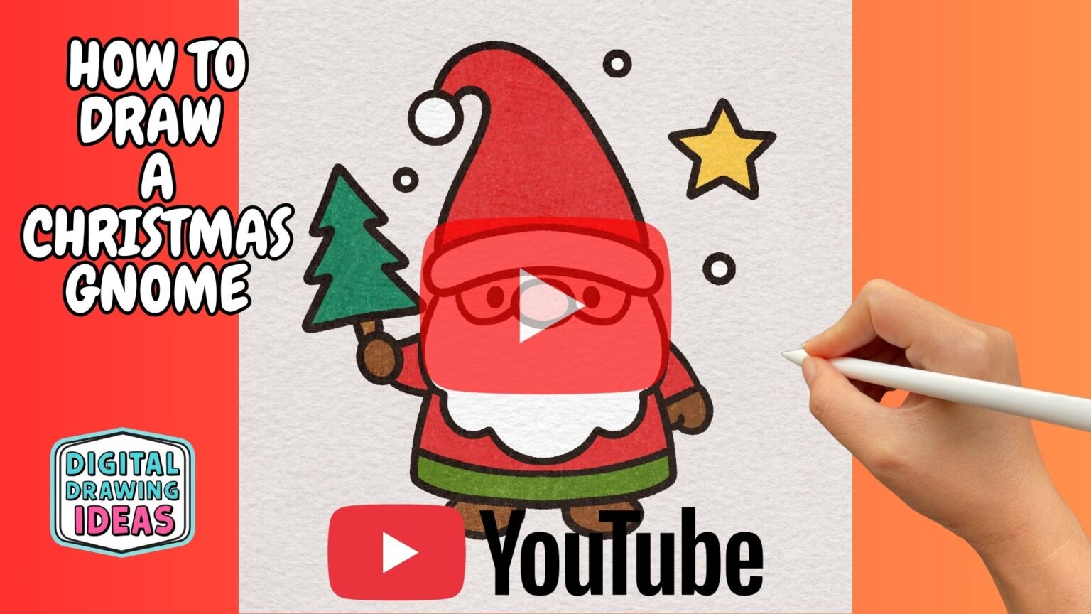 How to Draw a Christmas Gnome - Digital Drawing Ideas