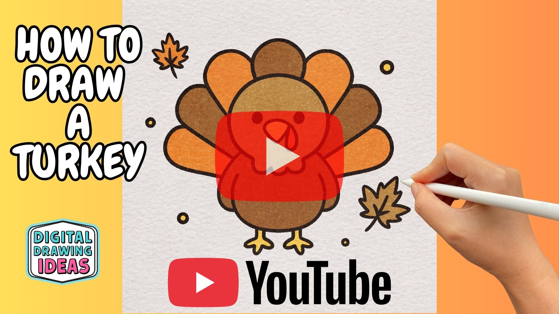 How to Draw a Turkey - Digital Drawing Ideas
