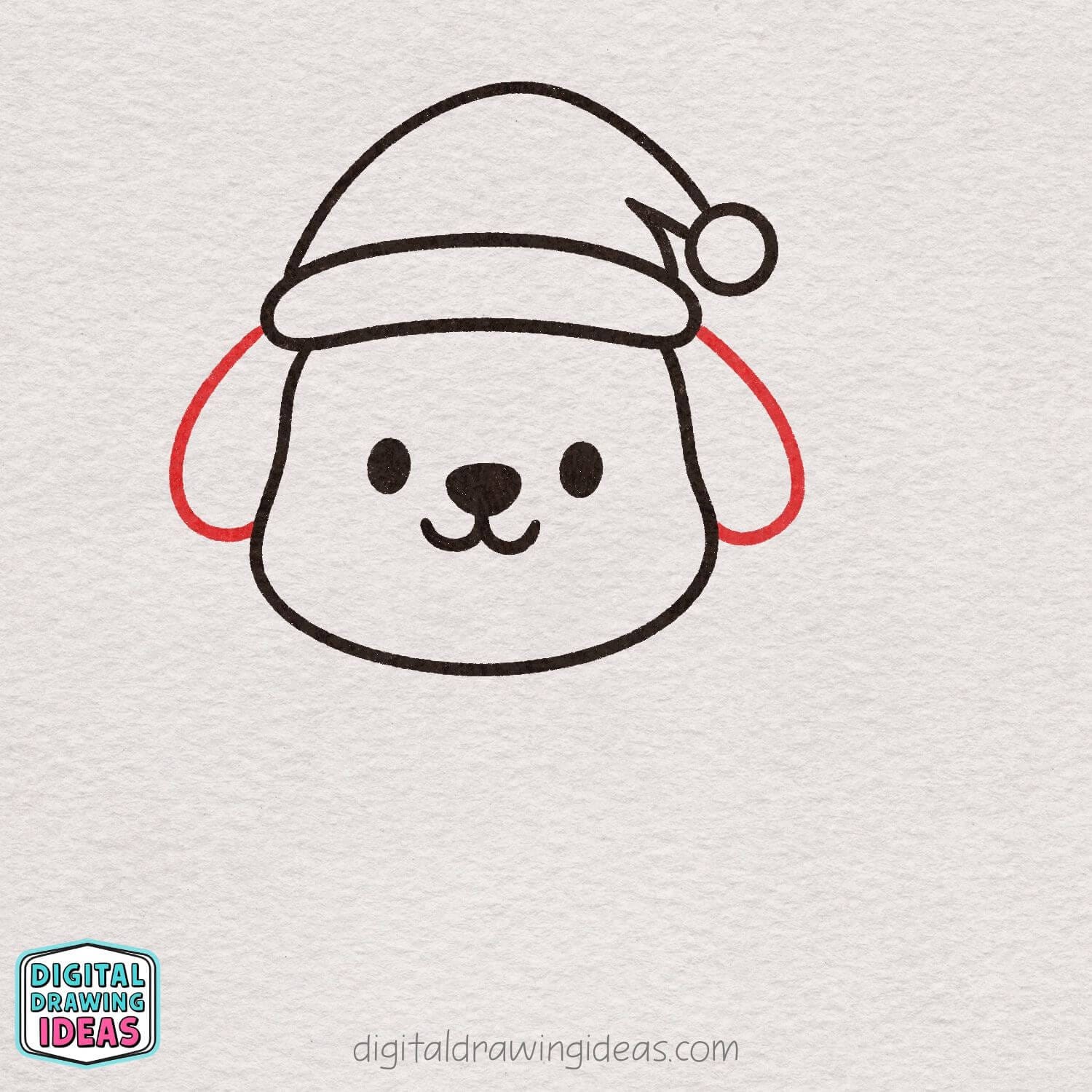 How to Draw a Christmas Puppy - Digital Drawing Ideas