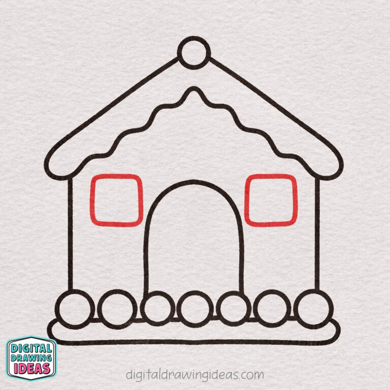 How to Draw a Gingerbread House - Digital Drawing Ideas
