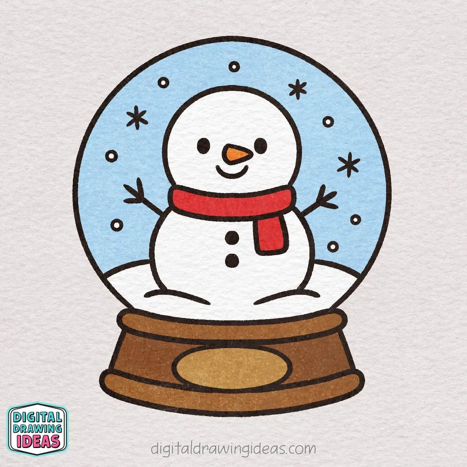 How to Draw a Snowglobe - Digital Drawing Ideas