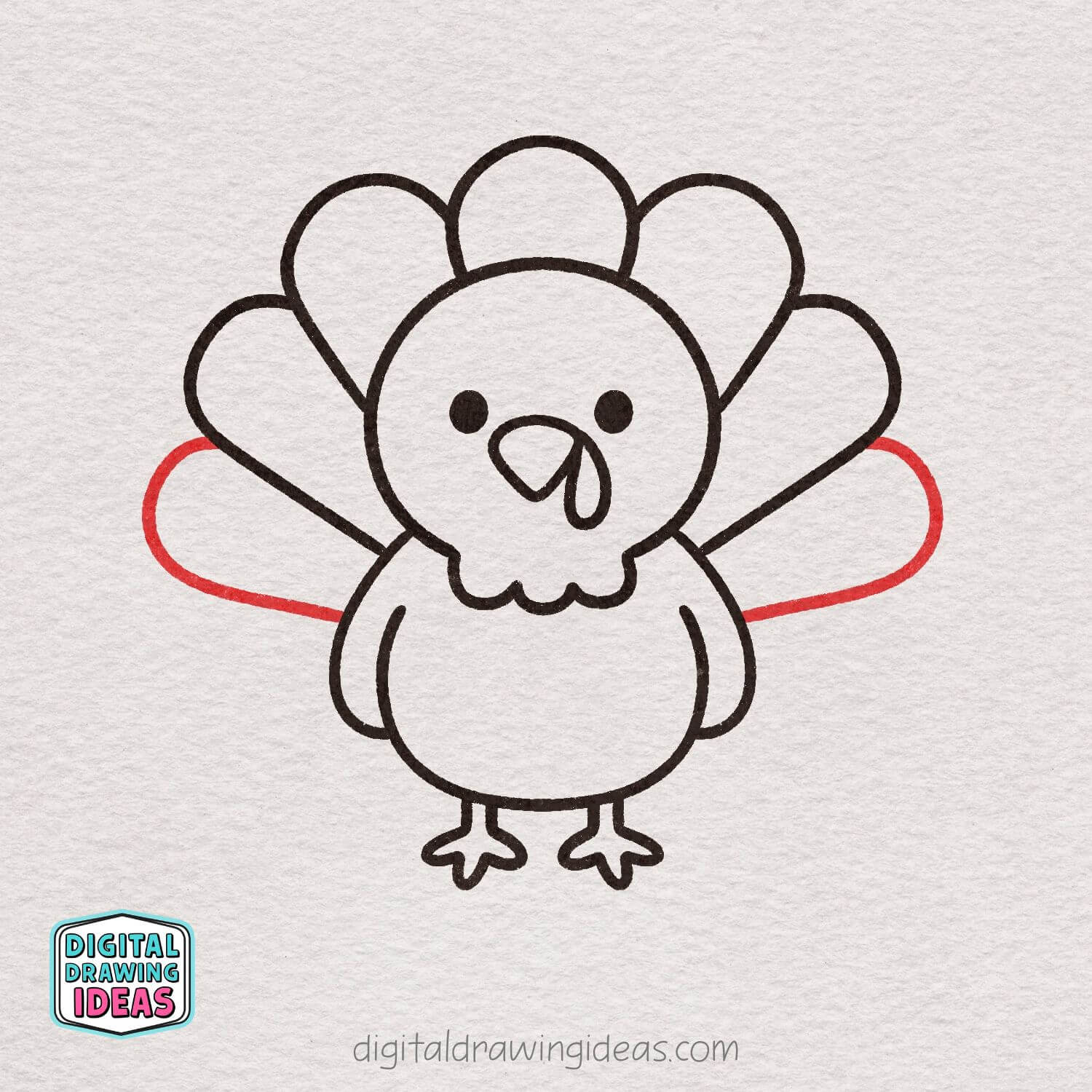 How to Draw a Turkey - Digital Drawing Ideas