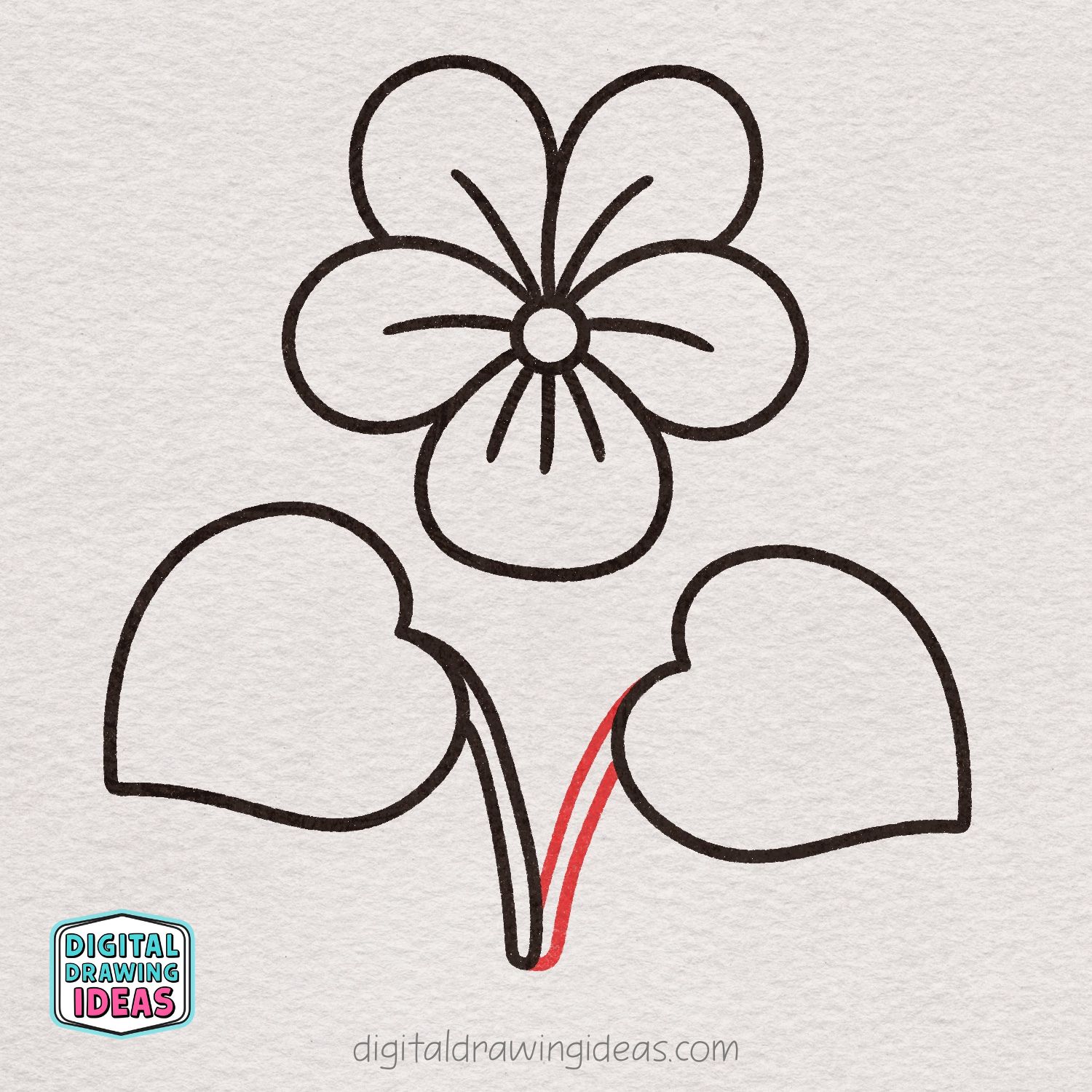 How to Draw a Violet Flower - Digital Drawing Ideas
